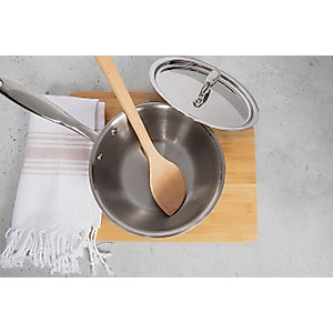 Heritage Steel 2 Quart Saucier with Lid | Made in USA | Titanium Series | 316Ti Stainless Steel Pan with Stay Cool Handle | Fully Clad with 5-Ply Construction | Induction Ready & Non Toxic