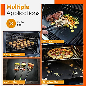 2 Pack Large Thick Heavy Duty Non Stick Teflon Oven Liners Mat, 17"x 25" BPA and PFOA Free, for bottom of Electric Oven Gas Oven Microwave Charcoal or Gas Grills