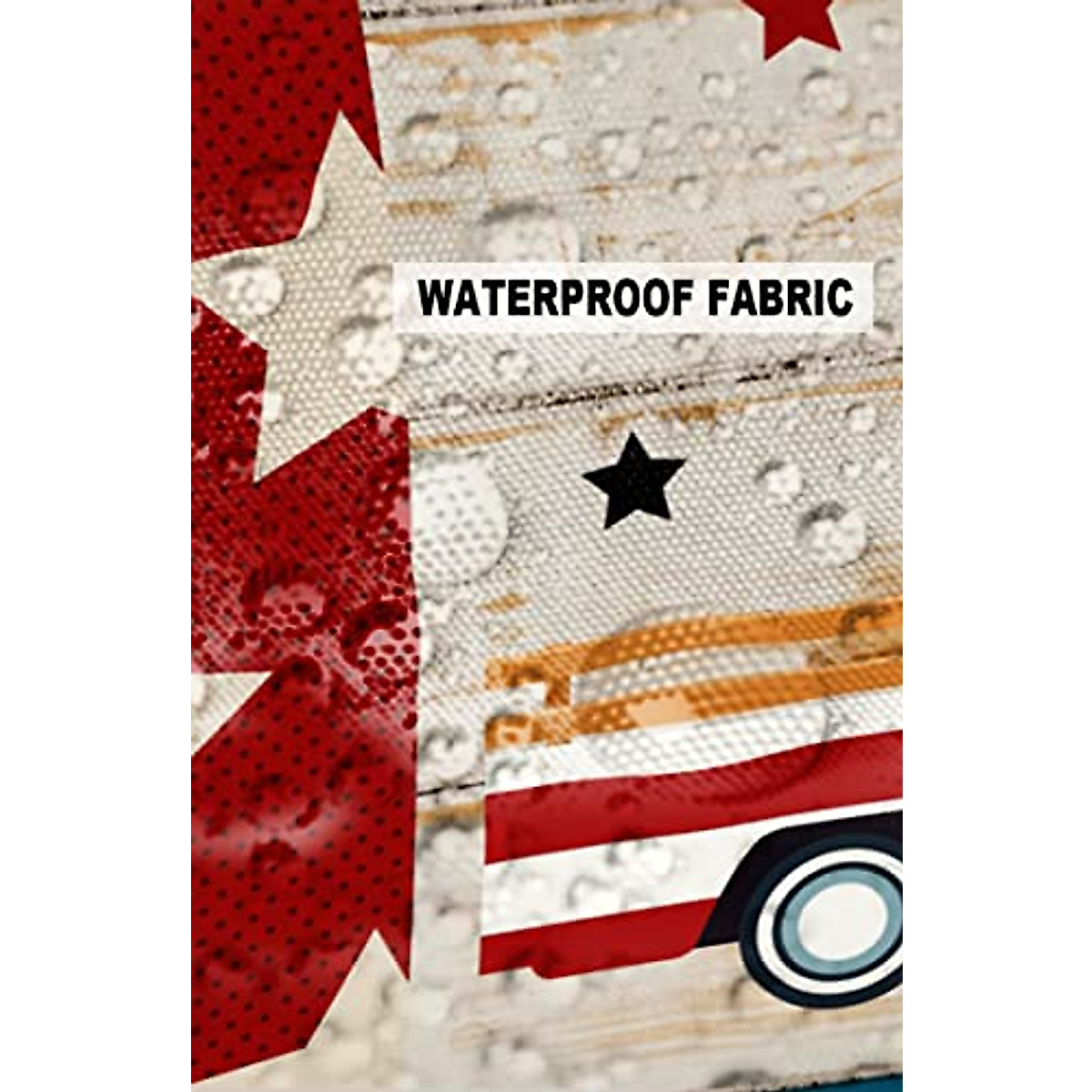 Waterproof Throw Pillow Covers Set of 2 Outdoor Pillowcases Patriotic Stars Rustic Red Truck Car with American Flag Garden Cushion Covers for Patio Tent Garden 20 x 12 Inch