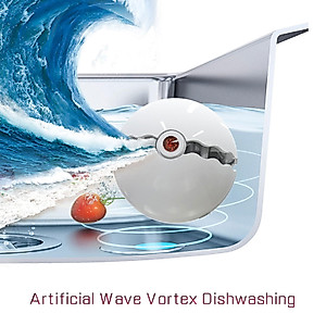 Countertop Dishwasher, 18W Portable Dishwasher with 5L Built in Water, Turbine Mini Washing Machine for Home, Business, Travel, College Room, RV (White)