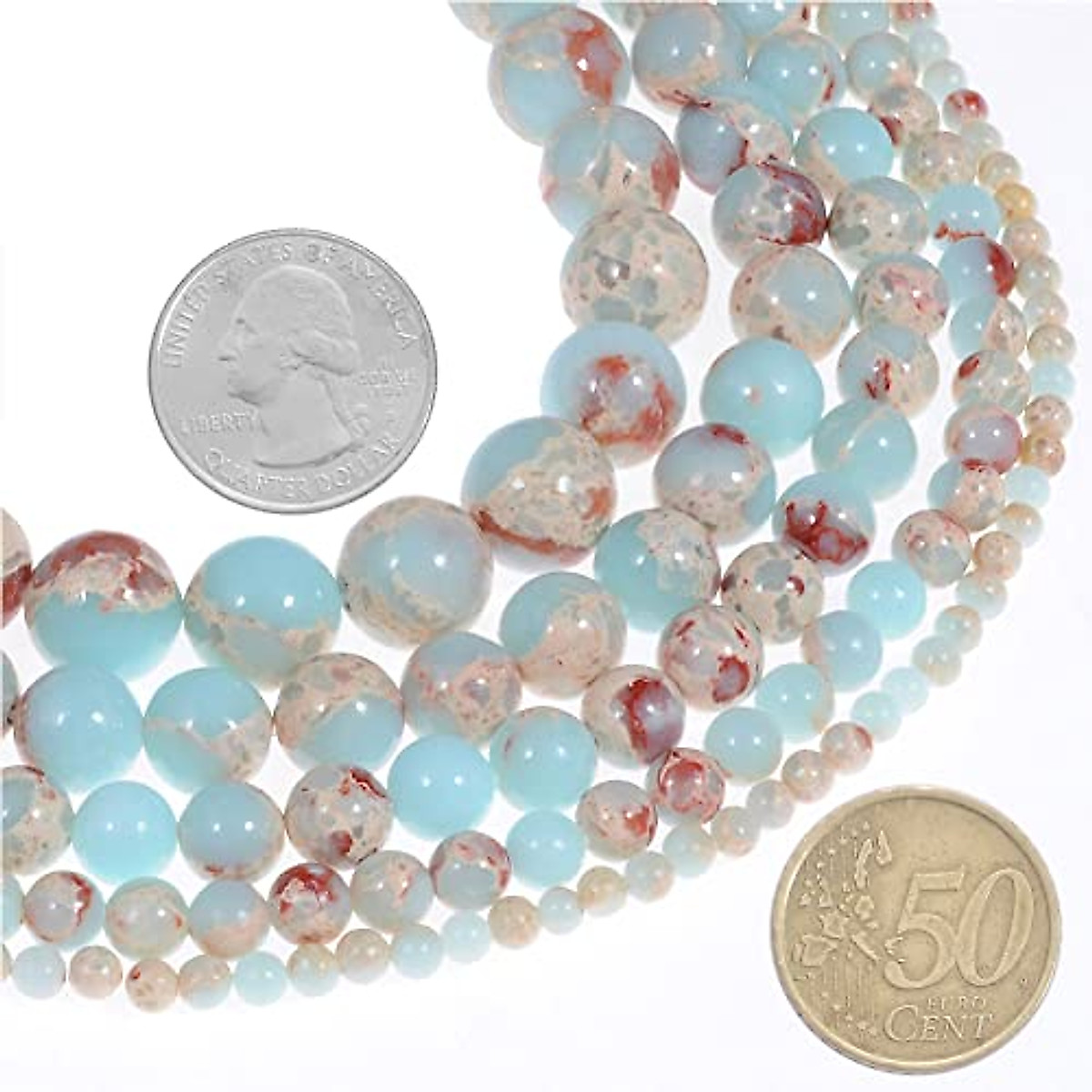 4mm Natural Blue Snakeskin Gemstone Round Loose Beads Crystal Stone Bracelet Necklace Accessories Crafts for Jewelry Making DIY,1 Strand 15"