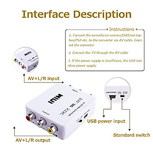 Mini PAL to NTSC Converter PAL NTSC Mutual Conversion Converter Adapter for Most DVD Players/recorders, camcorders, VCRs, Video Monitors and Various TV Systems