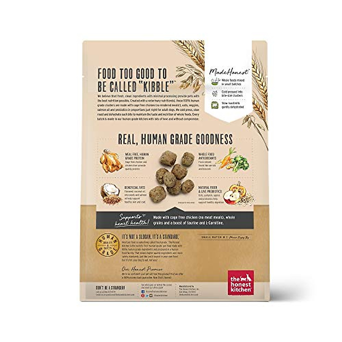 The Honest Kitchen Whole Food Clusters Whole Grain Chicken & Oat Dry Dog Food, 1 lb Bag