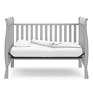 Storkcraft Maxwell Convertible Crib (Pebble Gray) – GREENGUARD Gold Certified, Converts to Toddler Bed and Daybed, Fits Standard Full-Size Crib Mattress, Classic Crib with Traditional Sleigh Design