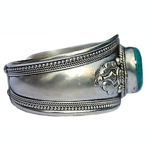 Boho One Stone Blue Stabilized-Turquoise Adjustable Cuff Bracelet | Jewelry for Men & Women