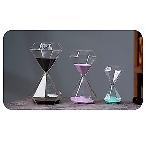 Hourglass 30 Minute Sand Timer Clear Glass, Unique Pink Sand Clock Time Control Measurement Children Games Tools Office Desktop Decoration