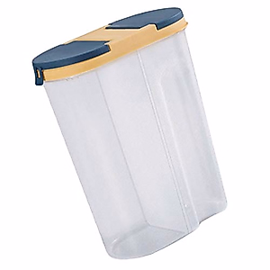 Cabilock Airtight Food Storage Containers Cereal Dispenser Container 2 Compartments Kitchen Food Storage Containers For Cereal Chips Nuts Pasta Rice Snacks Storaging (Blue)