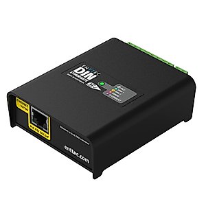 ENTTEC DIN Ethergate POE 71030 2 Universe Ethernet to Dual DMX RDM Converter, Black