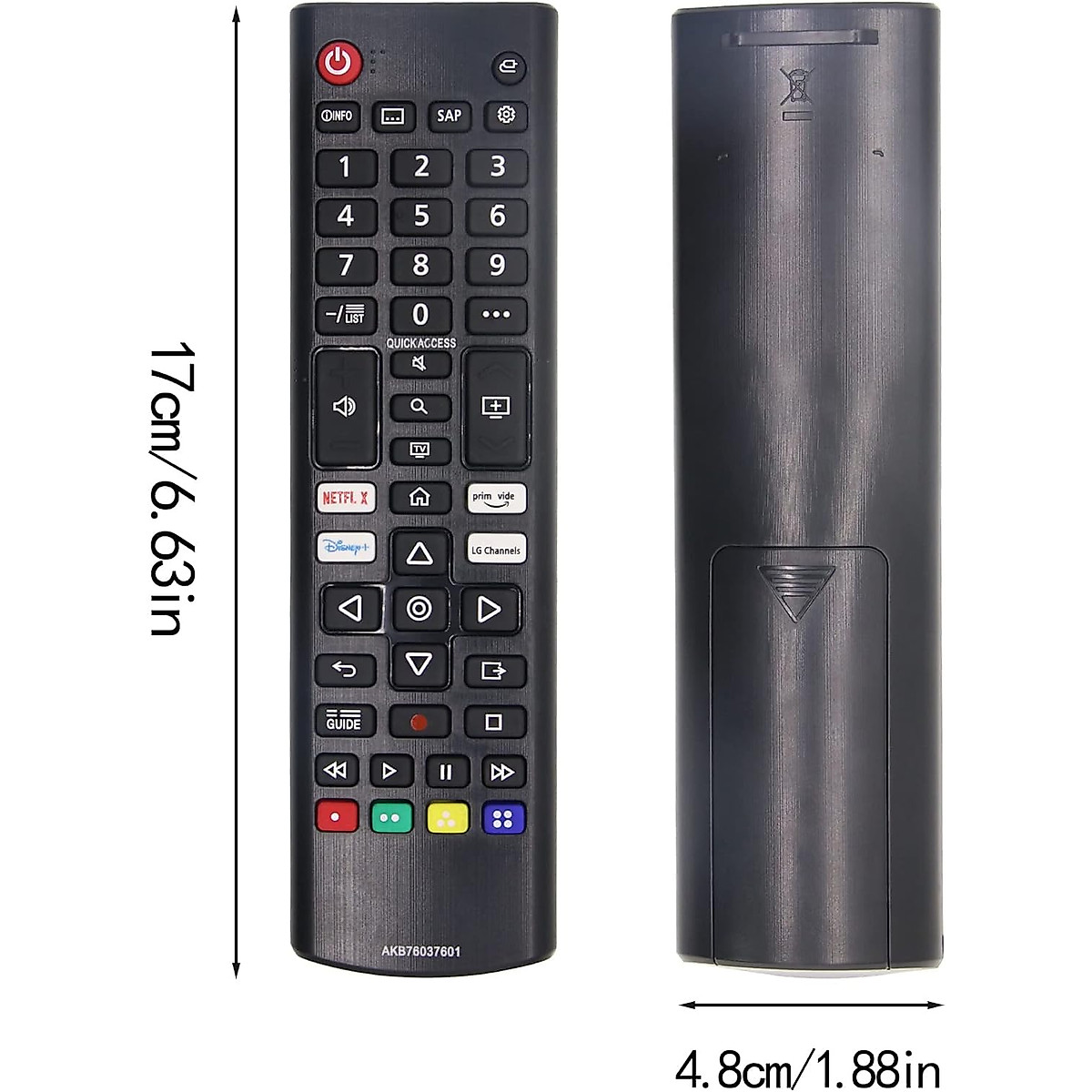 Replacement Remote Control for LG TV Remote LED OLED LCD Webos 4K 8K UHD HDTV HDR Smart TV with Netflix, Prime Video, Disney, LG Channels Button AKB76037601 43UP7000PUA 32LM627BPUA