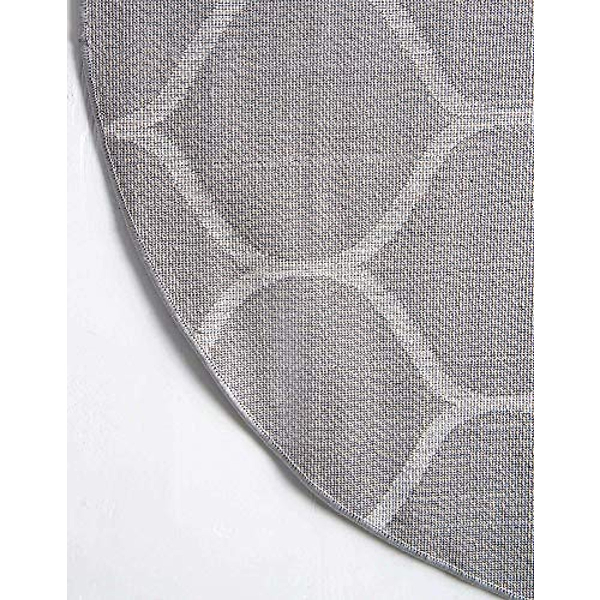 Unique Loom Trellis Frieze Collection Area Rug - Rounded (7' Round, Light Gray/ Ivory)