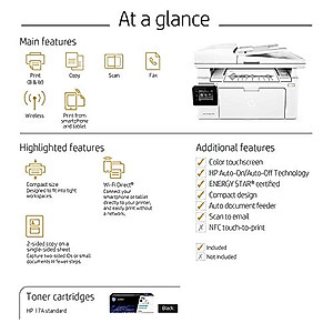 HP LaserJet Pro M130fw All-in-One Wireless Laser Printer, Works with Alexa (G3Q60A). Replaces HP M127fw Laser Printer