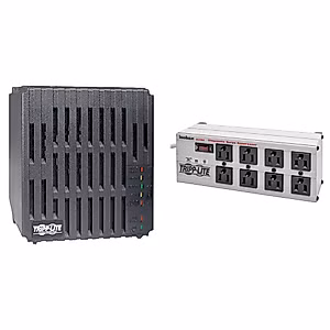 Tripp Lite LC2400 Line Conditioner 2400W AVR Surge 120V 20A 60Hz 6 Outlet 6-Feet Cord & ISOBAR8ULTRA Isobar 8 Outlet Surge Protector Power Strip, 12ft Cord, Right-Angle Plug