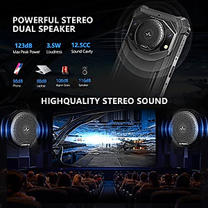 FOSSIBOT Rugged Unlocked Phone,10600mAh Rugged Smartphone 123dB Loudest Speaker Rugged Cell Phone 7+64GB 5.45" HD+ Unlocked Cell Phone IP68 Waterproof Phone Android 12 24+8MP Camera OTG F101