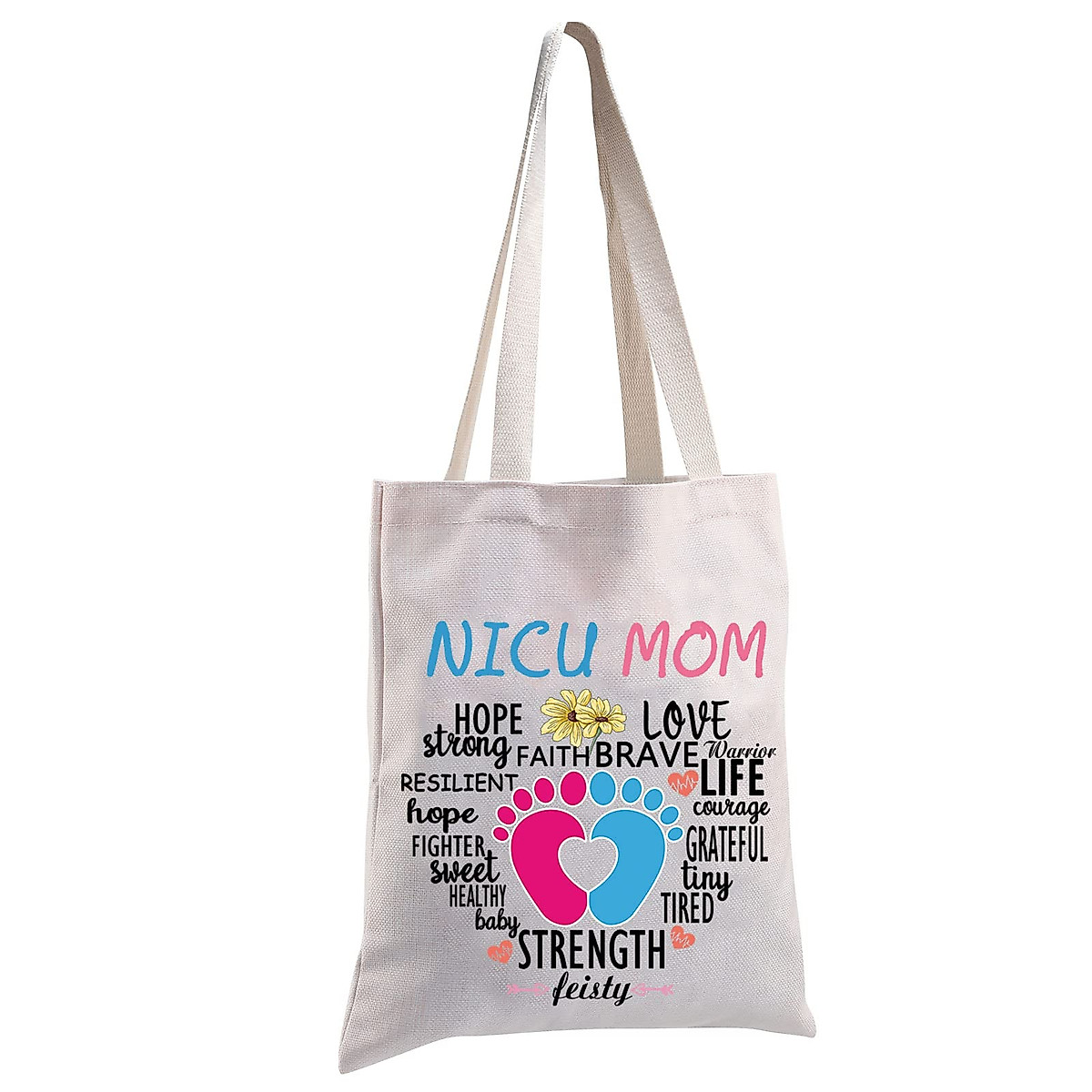 MBMSO NICU Mom Gifts Preemie Mom Gifts NICU Gifts for Mom Tote Bag NICU Awareness Gift for Mommy Premature Birth New Mom Gift (NICU MOM TB)