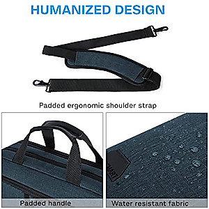 BAGSMART 17.3 Inch Laptop Bag, Expandable Computer Bag Laptop Briefcase Men Women,Laptop Shoulder Bag,Work Bag Business Travel Office, Dark Blue