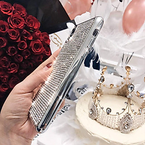 LUVI Fusicase for iPhone 11 Diamond Case Cute Bling Glitter Rhinestone Crystal Shiny Sparkle Protective Cover with Electroplate Plating Bumper Luxury Fashion Case for iPhone 11 Silver