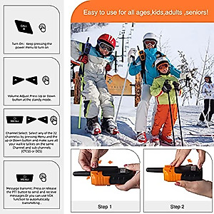 Rechargeable Walkie Talkies for Adults Two Way Radios for Outdoors USB Rechargeable Long Range 22 Channel Adapter, Charger, Battery Included with NOAA & Weather Alerts (Mix-4Packs)