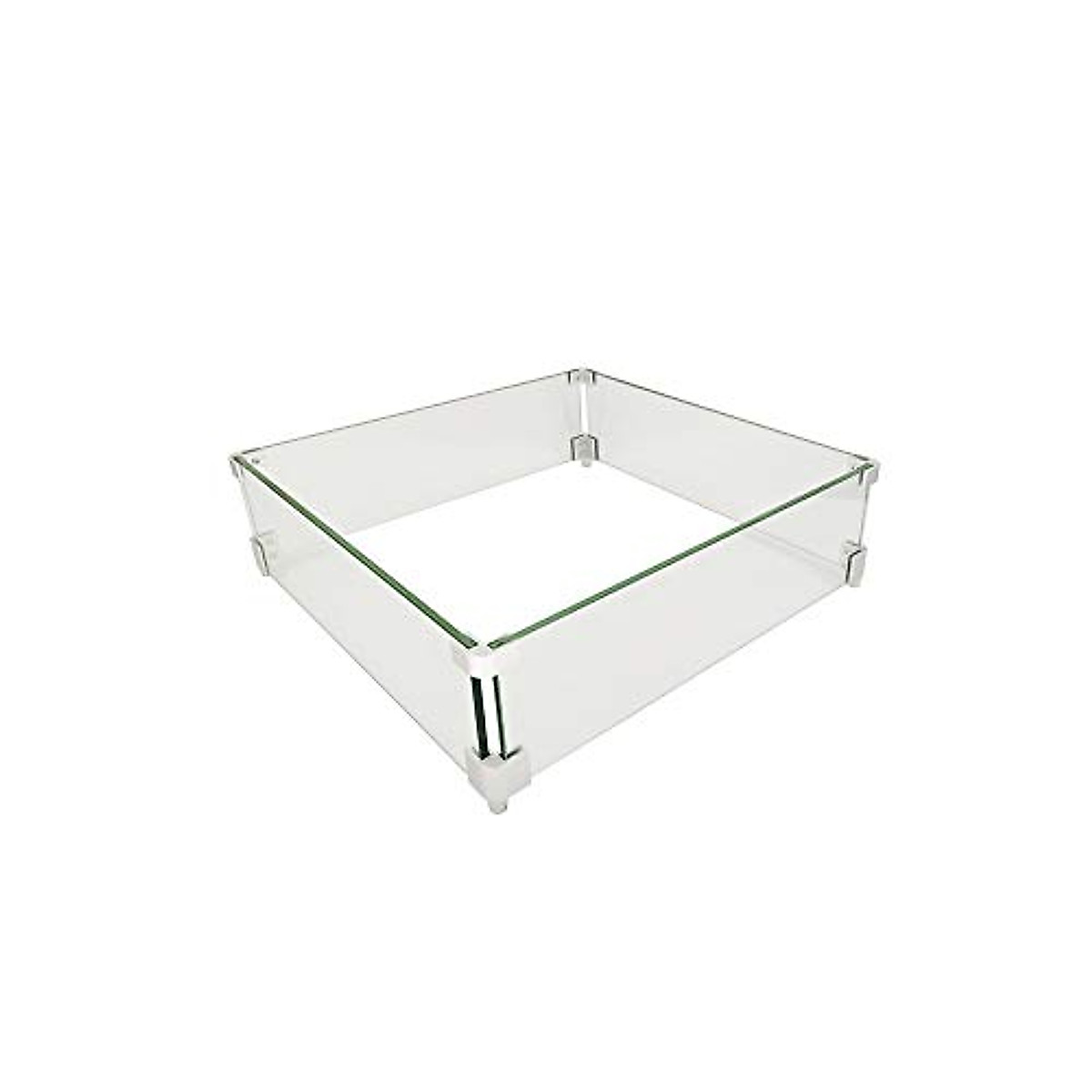 FixtureDisplays® Fire Pit Wind Guard 20 x 20 Inch Fire Pit Wind Guard Square 8 mm Thickness Fire Pit Glass Wind Guard 997G