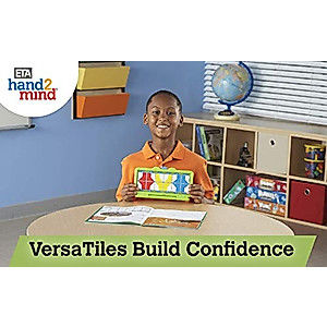 hand2mind VersaTiles Math Practice Take Along Set for Fourth Grade, Self-Checking Workbook System, 64 Pages with Case Included, Early Math, Math Books, 4th Grade Math Workbook, Homeshool Supplies