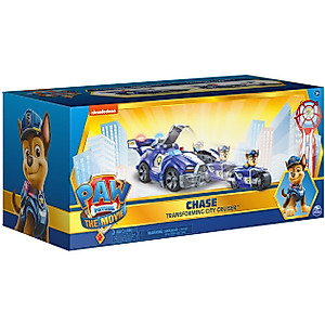 Paw Patrol, Chase 2-in-1 Transforming Movie City Cruiser Toy Car with Motorcycle, Lights, Sounds and Action Figure, Kids Toys for Ages 3 and up