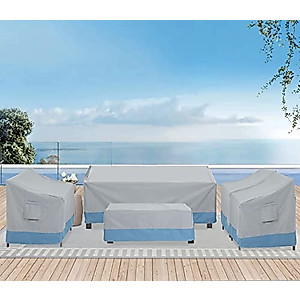 Solaste Patio Furniture Covers, 5-Piece Waterproof Outdoor Furniture Covers Set, Heavy Duty Tear-Resistant 600D Oxford Fabric Patio Sofa Covers