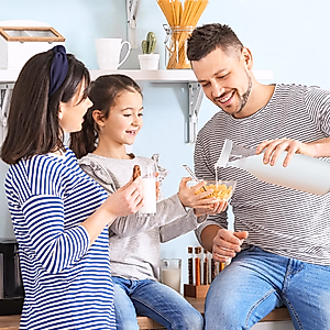 DilaBee Water Carafe with Lids - 50 Oz - Plastic Juice Pitcher Carafes for Mimosa Bar, Milk, Smoothie, Iced Tea - Drink Containers for Fridge - Food Grade, BPA-Free - 3 Pack - Not Dishwasher Safe