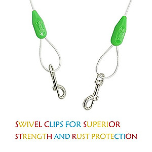 Petest 25ft Reflective Tie-Out Cable for Small Dogs Up to 35 Pounds