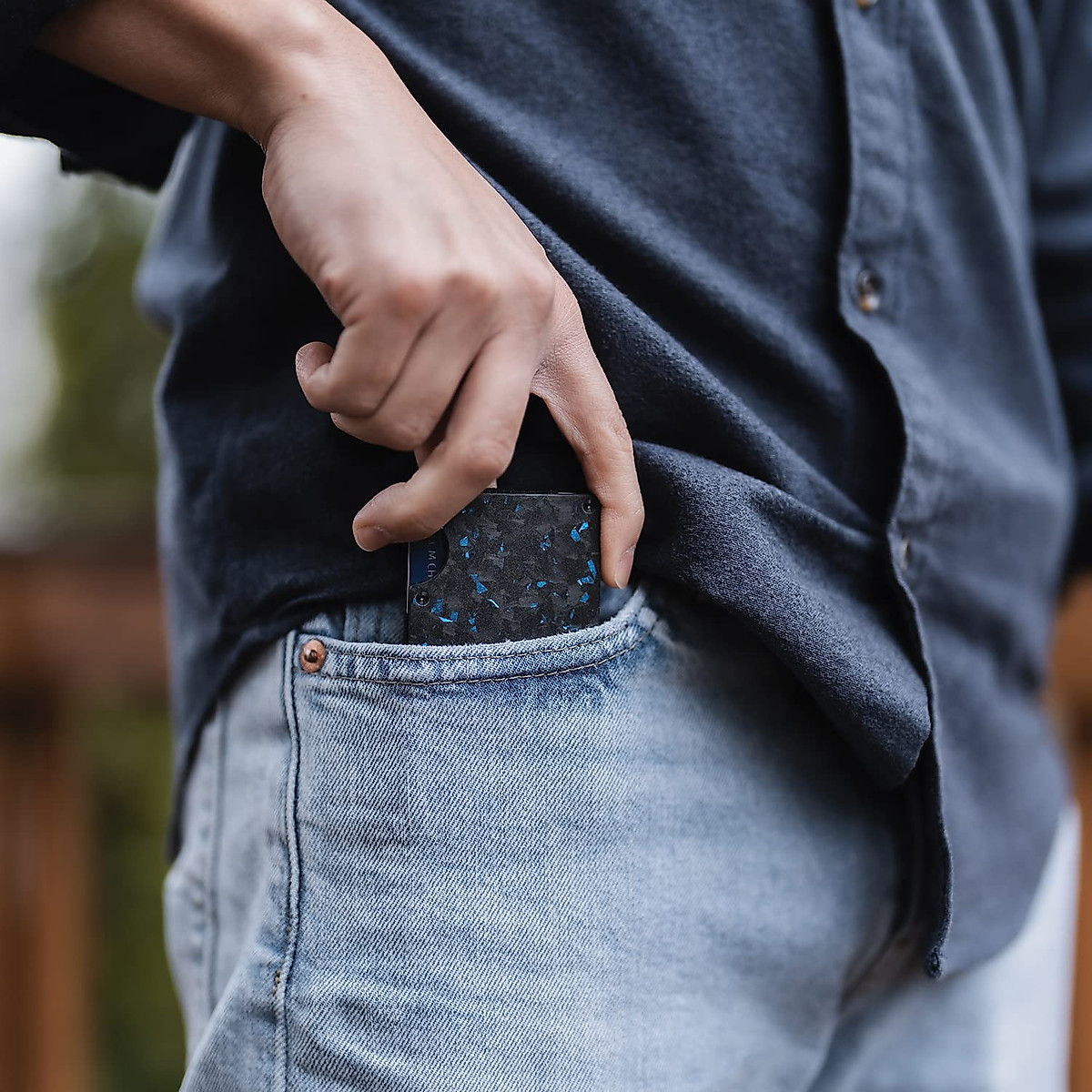 Ridge Forged Pacific - Slim RFID Wallet for Men, Front Pocket Design