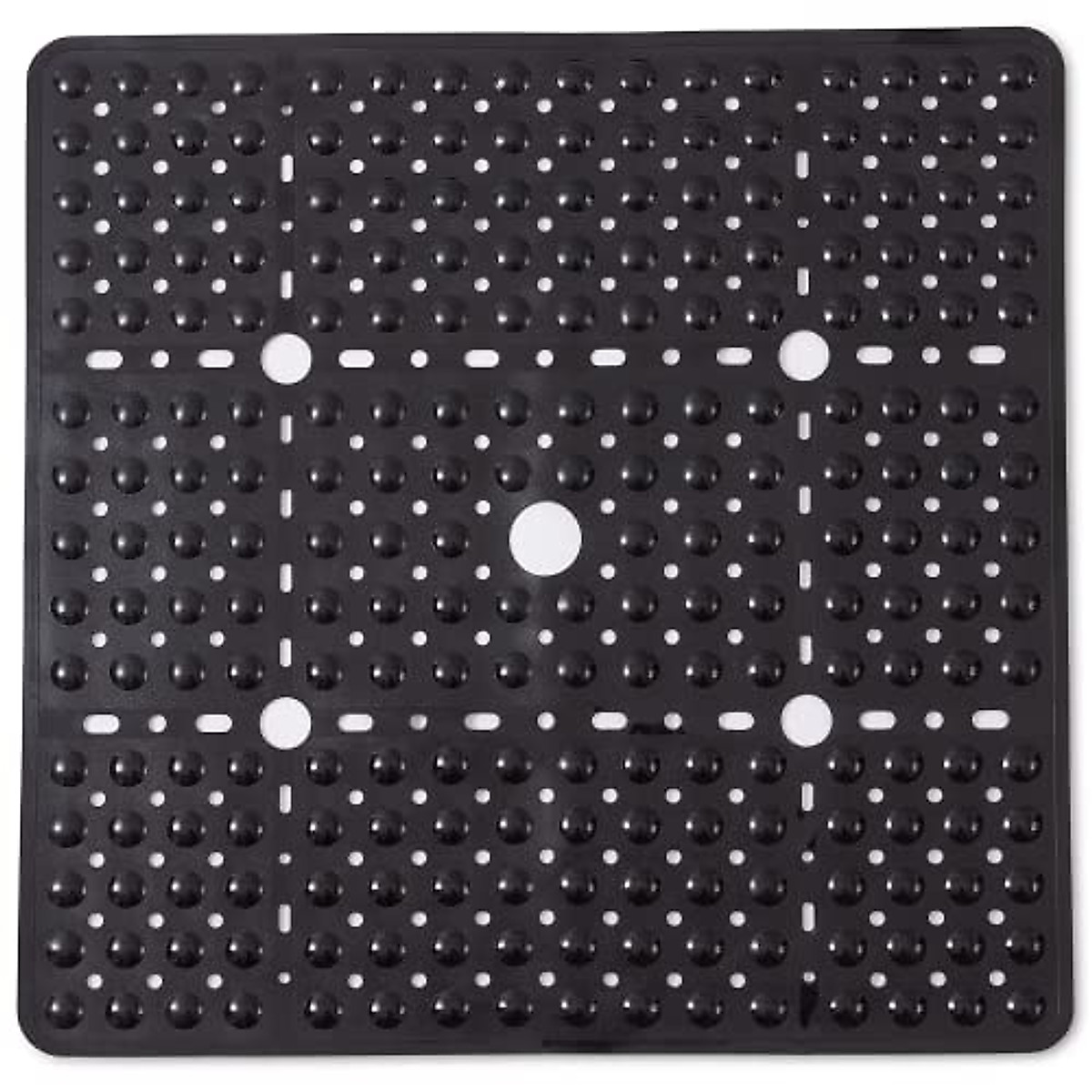 ENKOSI Large Square Shower Mat Non Slip - Non Slip Shower Mats - Bathroom Shower Mat - Black Shower Mat - No Slip Shower Mats - Shower Floor Mat - Shower Mats for Showers Anti Slip (Black 27x27)