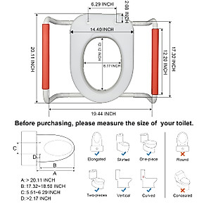R&T Bidet Seats & Toilet Raised Seat with Handles,1 Elongated Non-Electric Bidet Toilet Seat,1 Toilet Seat Riser Suit For Seniors Elderly Disabled Handicap Kids Pregnancy