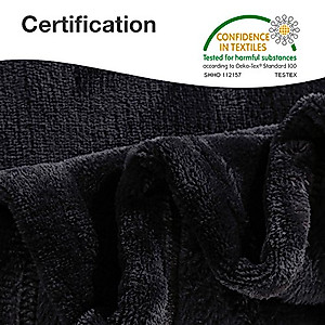 HYSEAS Flannel Fleece Throw Blanket Dark Grey - Super Soft Plush Microfiber Solid Blanket for Couch, Bed, Chair, Sofa - Fuzzy Cozy Lightweight - 50x60 Inch