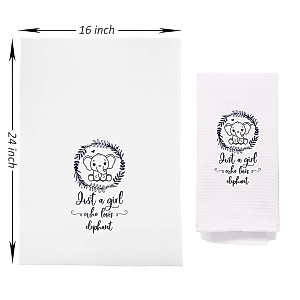 NEGIGA Just A Girl Who Loves Elephant Dish Cloths Towels 24x16 Inch,Flower Elephant Floral Wild Animal Decor Decorative Dish Hand Towels for Kitchen Bathroom,Elephant Lover Girls Gifts