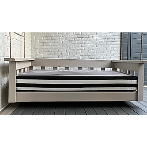 Sunbrella Outdoor Twin Size Mattress Cover Black and White Striped (Cabana Stripe Classic 58030)