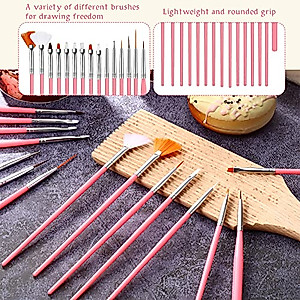 30 Pcs Cake Decorating Brushes Cake Painting Brushes Food Paint Brush Multiple Function Fondant Brush Cookie Brushes DIY Tools Set Cake Decorating Painting Tool Icing Pastry Brushes for Baking (Pink)