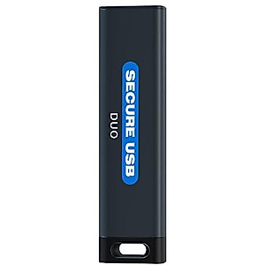 SecureData SecureUSB Duo 16GB Hardware Encrypted USB 3.0 Flash Drive FIPS 140-2 Level 3 Unlock via Keypad or Phone app TAA Compliant, CJIS, HIPAA, CMMC, GDPR Compliant, Works with Mac and Win Free AV
