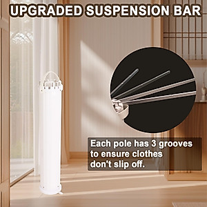 Zejoot Tripod Clothes Drying Rack, Space Saving Aluminum Foldable Clothing Garment Laundry Collapsible Portable for Home Balcony Bedroom Household Travel