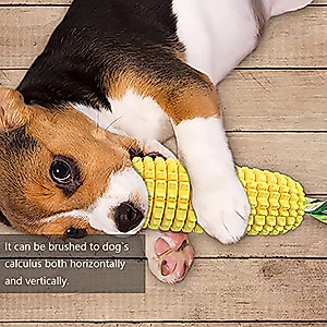 PunkyKom Dog Chew Toys, Puppy Toothbrush for Cleaning Teeth,Dog Squeak/Non-Squeak Toys Interactive Corn Toys, Dog Toys Aggressive Chewers for Small/Medium/Large Dog.