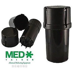 MedTainer Storage Container w/ Built-In Grinder - Black