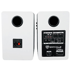 Rockville ELITE-5W White 800 wat Home Audio 5.25 inch Bluetooth Bookshelf Speakers