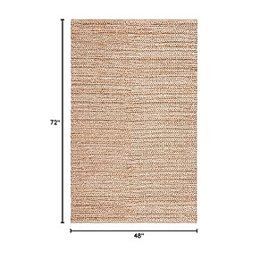 SAFAVIEH Natural Fiber Collection Area Rug - 4' x 6', Natural, Handmade Braided Jute Design, Ideal for The Living Room, Bedroom, Dining Room (NF103A-4)