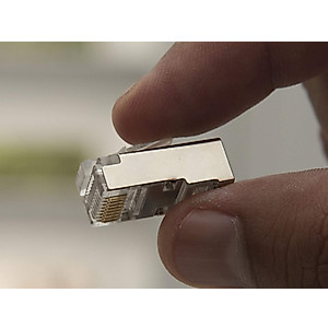 Sabra Technologies Shielded rj45 cat6 cat 6a connectors Gold Plated Cat6 Pass Through Connectors 23awg Cat6 Shielded Cat6/Cat6a Modular Plugs Ethernet Ends (60 PCS)