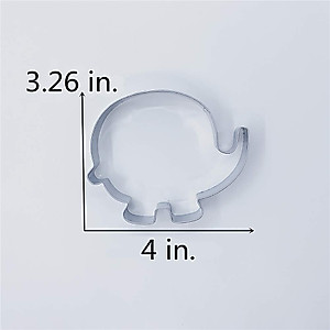 LILIAO Cute Elephant Cookie Cutter for Baby Shower - 4 x 3.3 inches - Stainless Steel