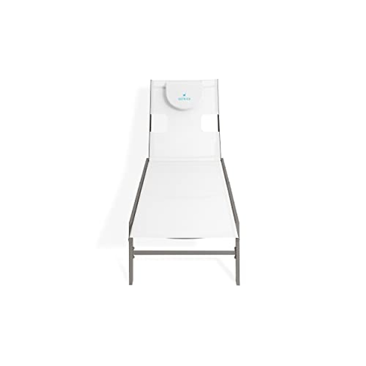 Ostrich Chatham 2 Pieces Patio Chaise Lounges, Patio Lounge Chairs,Facedown Tanning Chair, Patio Chairs, 5-Position Recliner Adjustable Sunbathing Lounge Chair for Patio,Yard, Pool, White & Tan