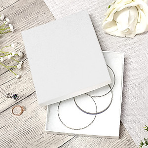Cardboard Jewelry Boxes 10 Pack - 6"x5"x1" Bulk Cotton Filled Small Gift Boxes with Lids for Jewelry Packaging - Jewelry Gift Boxes for Shipping, Small Business, Accessories (White)