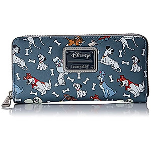 Loungefly Disney Dogs Wallet Zip Around Clutch Faux Leather (Grey)