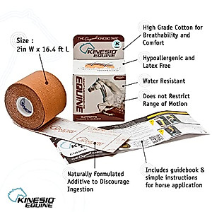 Kinesio Equine Tape - Tex Gold FP Horse Tape  -Tape Made Specifically for Horses  - 2”x 16’ Rolls - Green