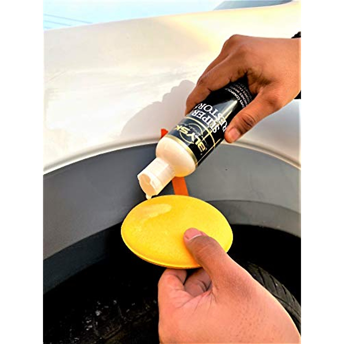 Blysk Super Restore 8oz. Trim and Plastic Restorer Protectant, Renew Trim, Bumpers, Guards, Non-Greasy, Super Shine, Long Lasting, Dry-to-The-Touch