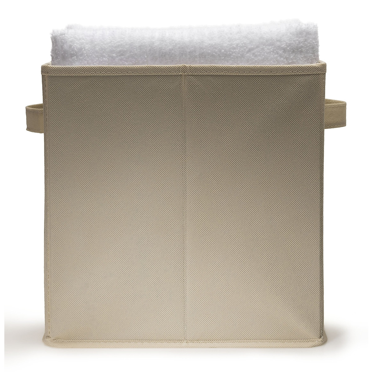 Safari Foldables Two Handle Foldable Fabric Storage Cube Closet Organizer, Cream Beige, Pack of 6