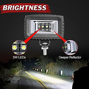 Lumimotor 3 Inch LED Pod Lights 20W Flood Beam Motorcycle Driving Lights 3x2 Mini LED Fog Lights Backup Lights Bumper Lights 2pcs for Truck Pickup UTV ATV SUV Camper Lawn Mowers