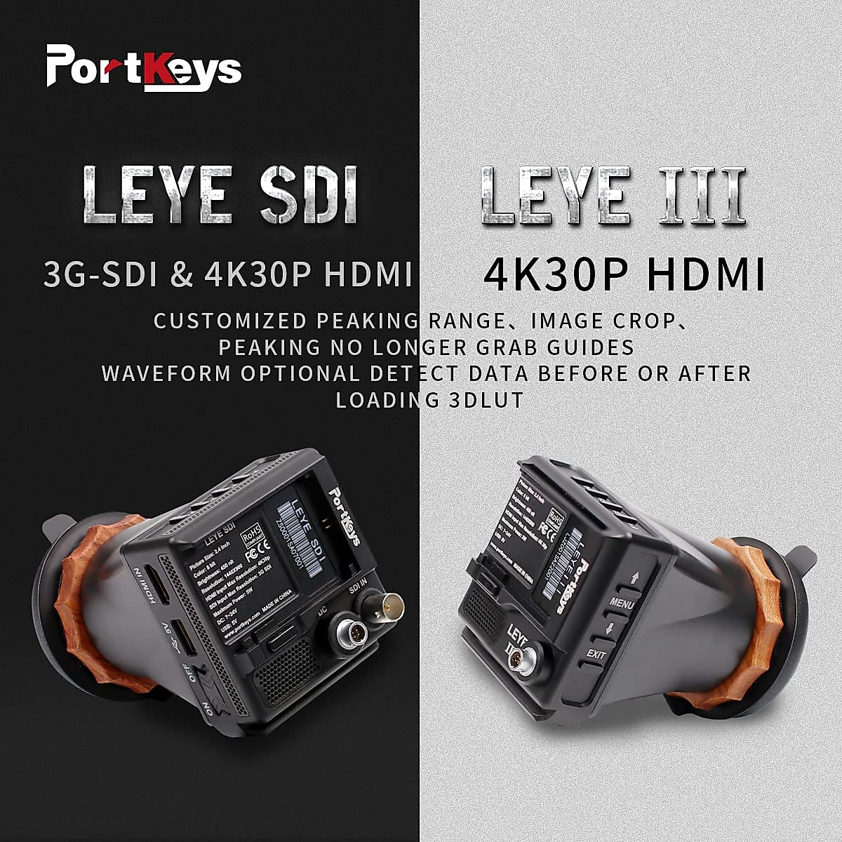 Portkeys LEYE III 4K HDMI Electronic Viewfinder 2.4 Inch LCD Monitor [Adjustable +8D~-3D]